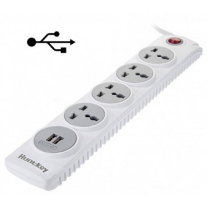 HUNTKEY 4-Outlets + 2 USB Power Strip