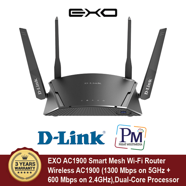 D-LINK EXO AC1900 Smart Mesh Dual-Band Wi-Fi Router
